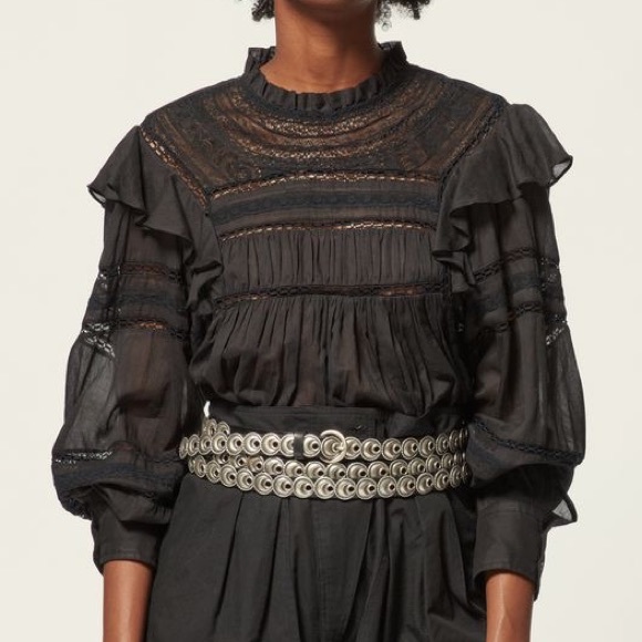 Isabel Marant | Tops | Isabel Marant Etoile Black Viviana Top Ruffle ...